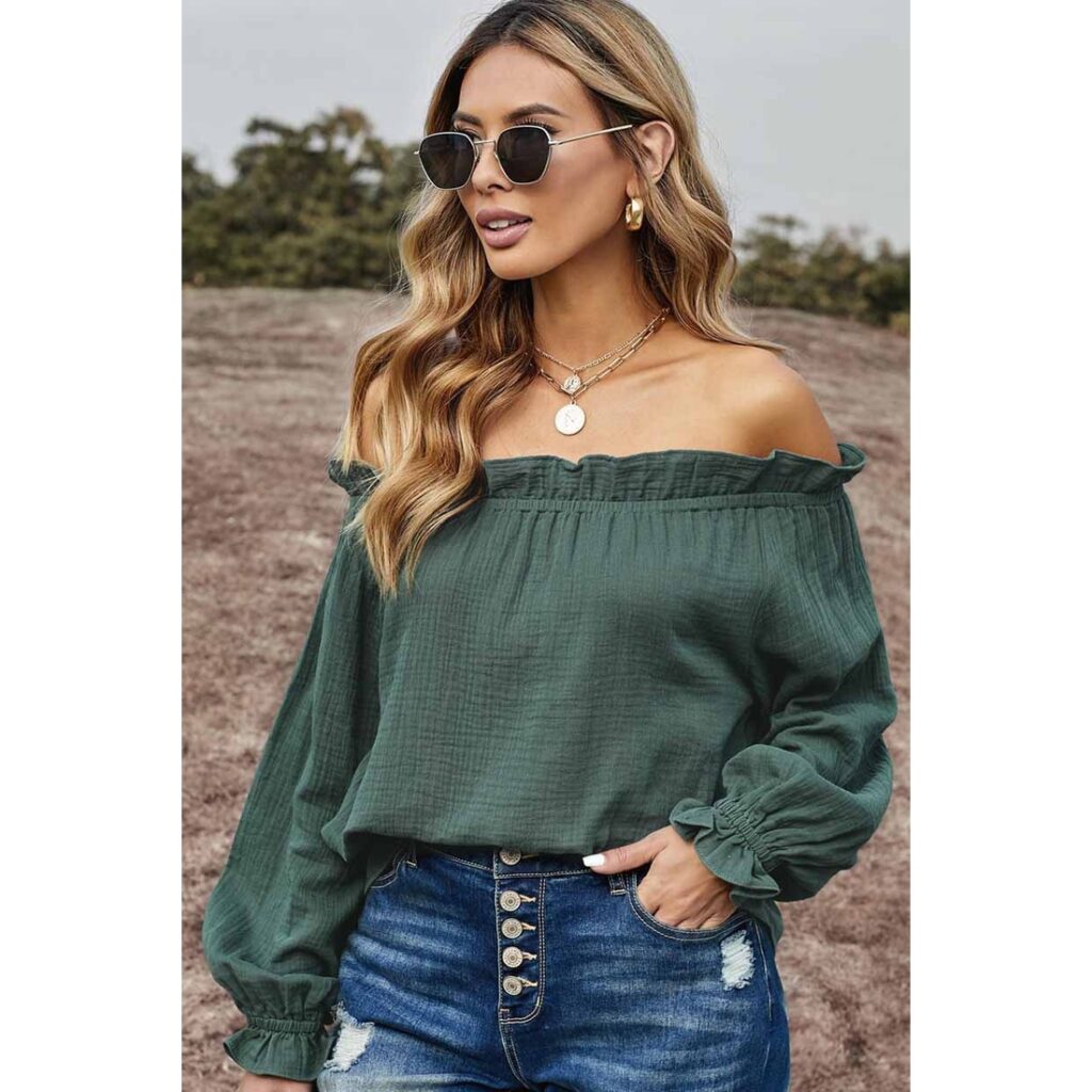 Off the Shoulder Long Sleeve Top – Untamed Boutique